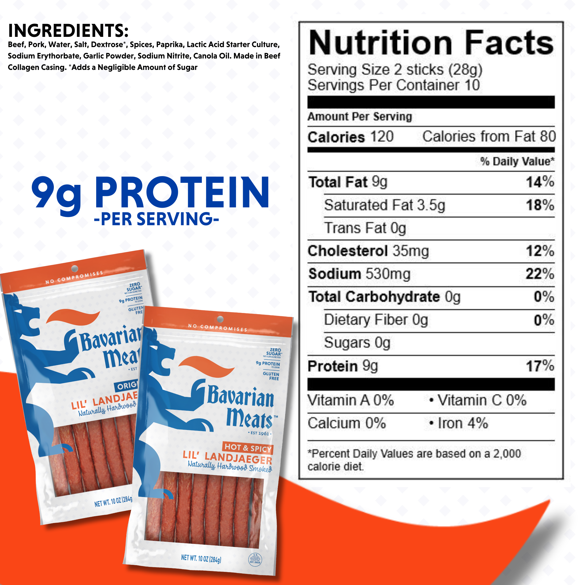 Lil' Landjaeger Snack Sticks – Bavarian Meats